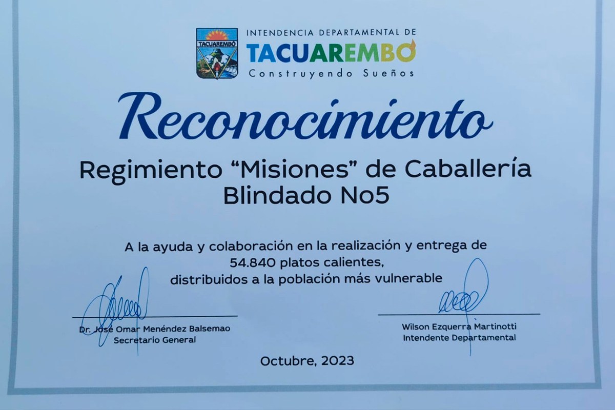 Justo reconocimiento - Ejército Nacional